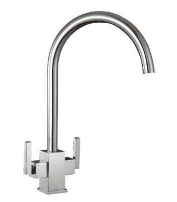 Make a Statement with a Swan Neck Dual Lever Tap - Available in Steel ...